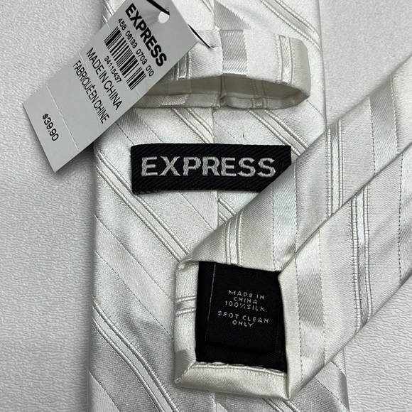 Express | Accessories | New Express White Silk Striped Mens Tie | Poshmark